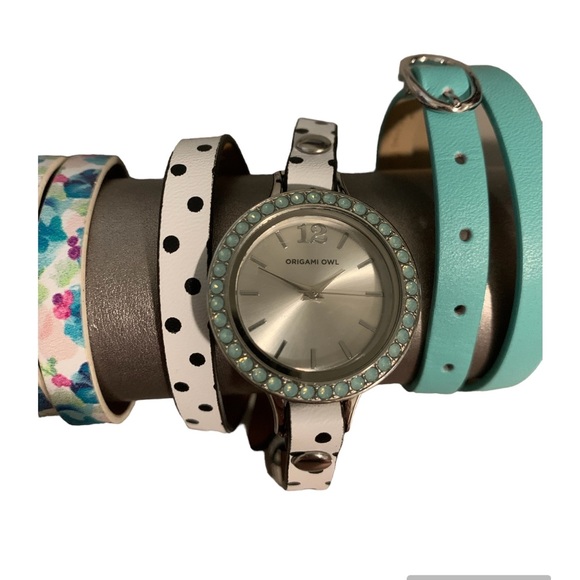 Origami Owl | Jewelry | Origami Owl Watch With Mint Crystals And Three ...